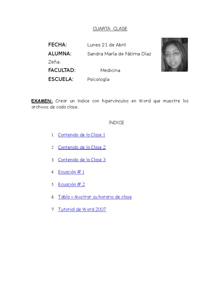 Horario de Clases en Word | PDF