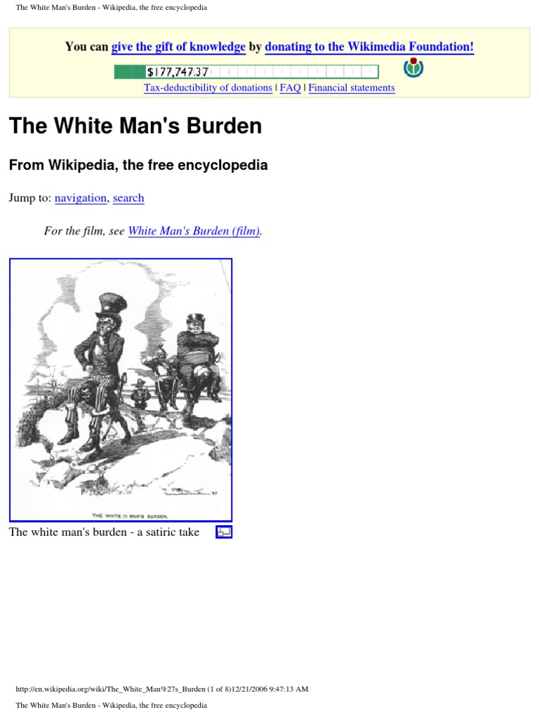 The White Man's Burden - Wikipedia, The | PDF | Unrest