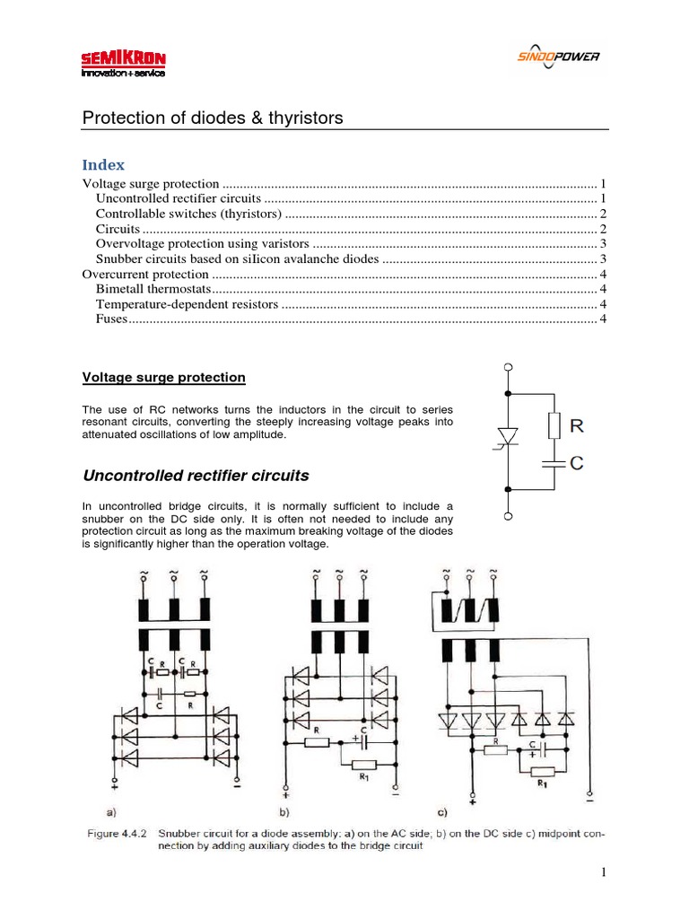 Protection of Diodes-Thyristors | PDF | Electrical Network | Rectifier
