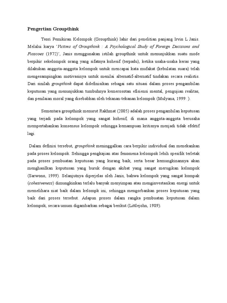 Pengertian Groupthink | PDF