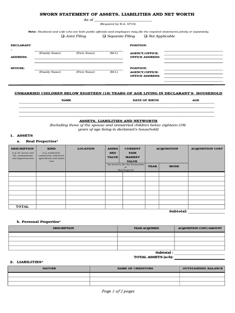 Saln Form Blank | PDF