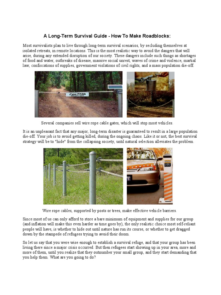 A Long-Term Survival Guide - How To Make Roadblocks | PDF | Survival ...