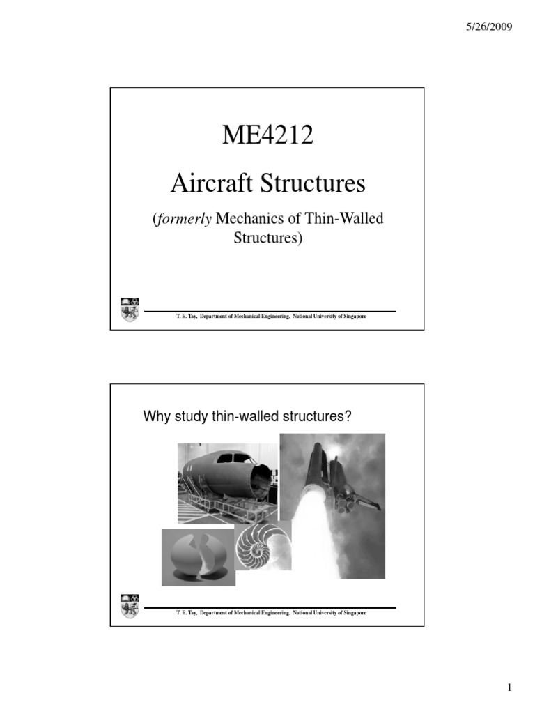 Aircraft Structures Notes 1 | PDF | Bending | Stress (Mechanics)