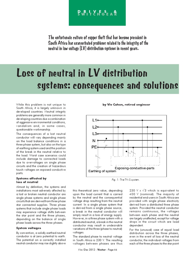 Loss of Neutral in LV | PDF | Electrical Substation | Electric Power ...