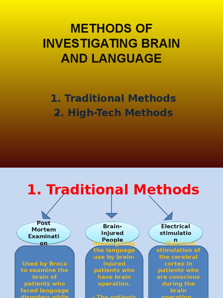 Methods of Investigating Brain and Language | PDF ...