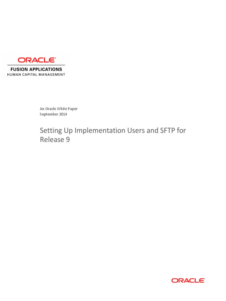 Setting Up Implementation Users and SFTP For Oracle Fusion Release 9 ...