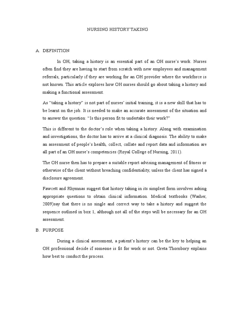 Nursing History Taking | Nursing | Pharmaceutical Drug