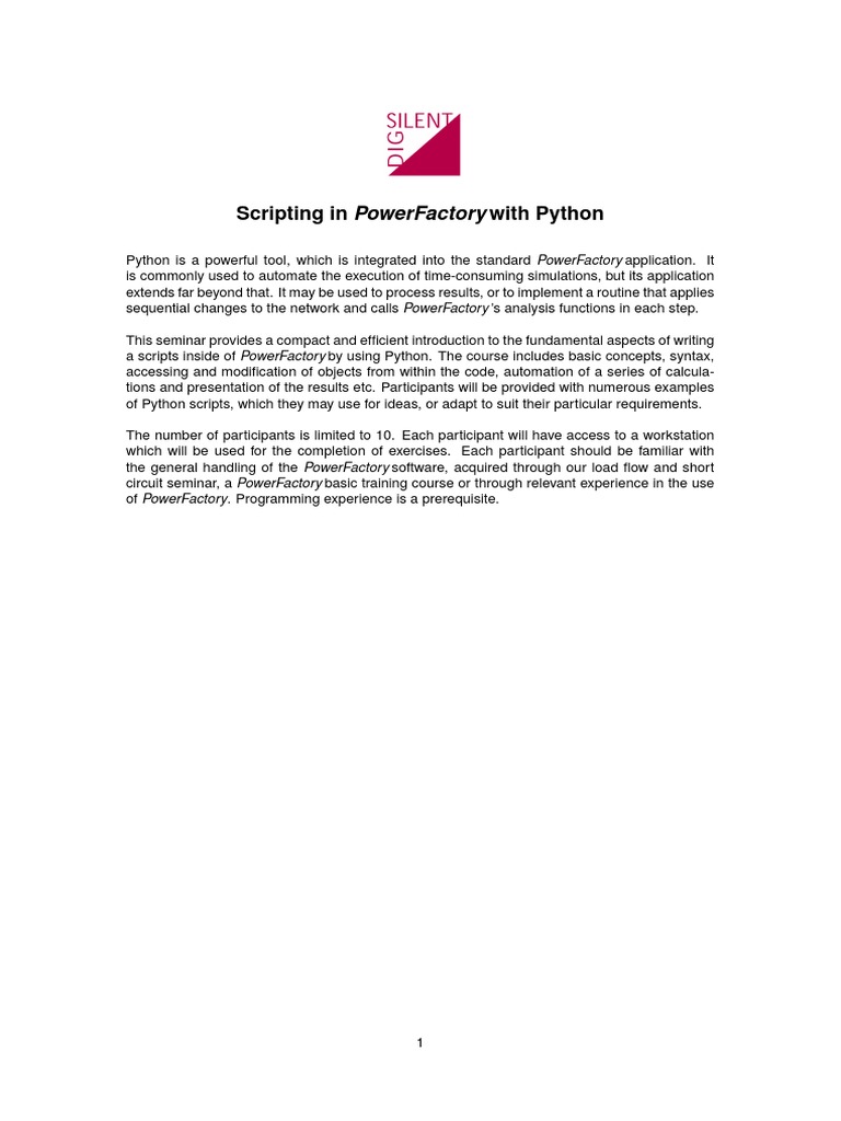 Scripting in Powerfactory With Python | PDF | Scripting Language | Graphical User Interfaces
