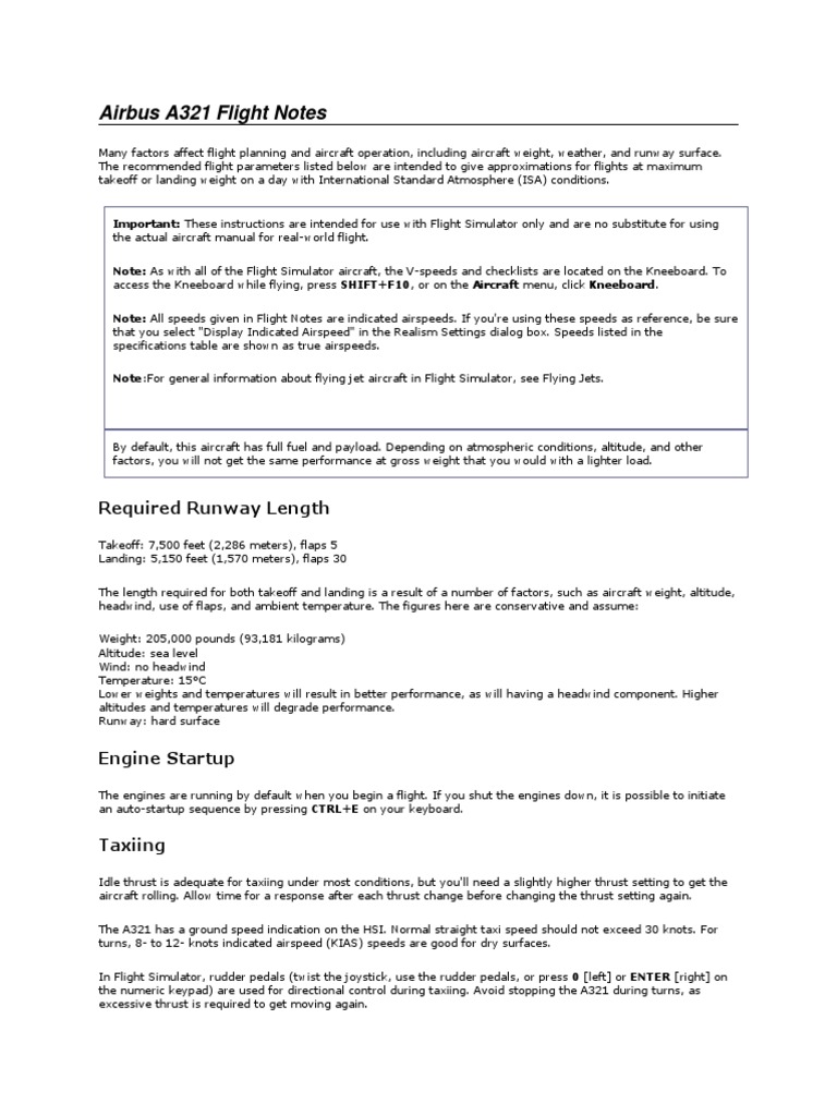 Airbus A321 Flight Notes.pdf | Takeoff | Flap (Aeronautics)