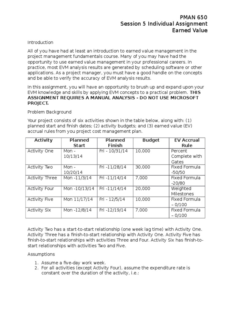Individual Assignmnt IA5 v2 - Earned Value | PDF | Business | Teaching ...