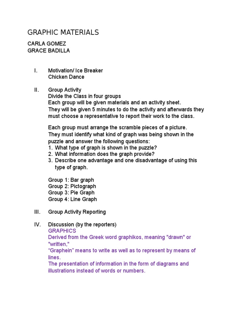 Graphic Materials Report Steps 2 | PDF | Graphics | Reading Comprehension