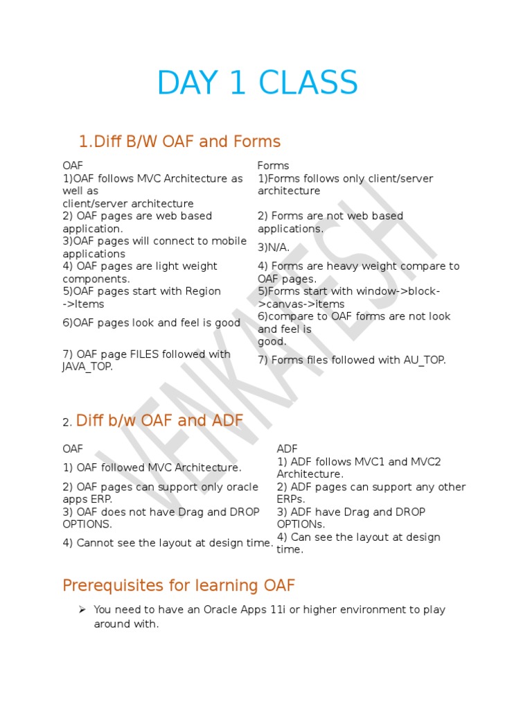 OAF vs Forms vs ADF: Key Differences | PDF | Technology & Engineering