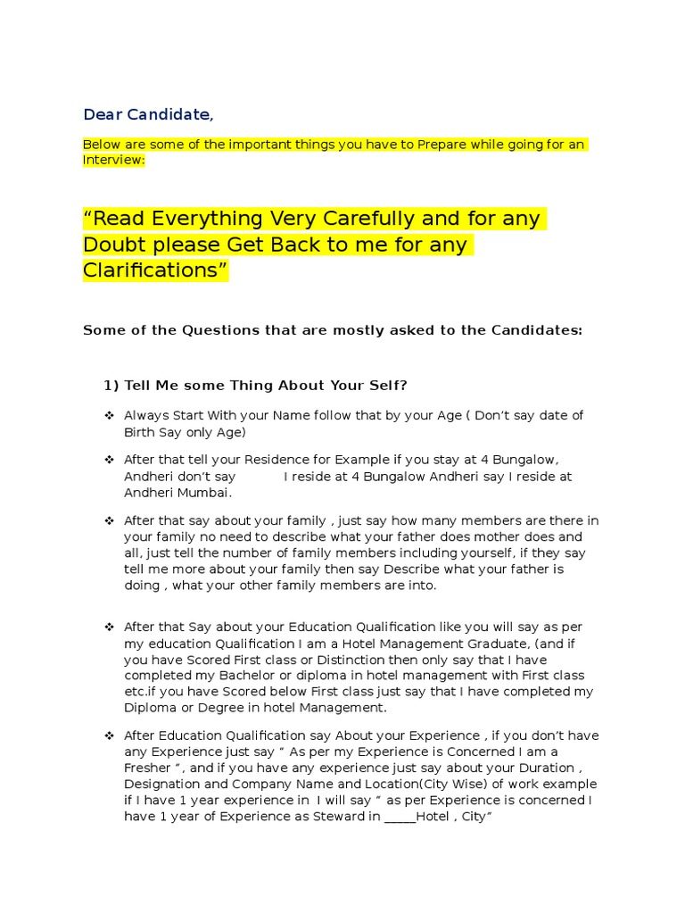 Prepare for Hotel Job Interview | PDF | Diploma