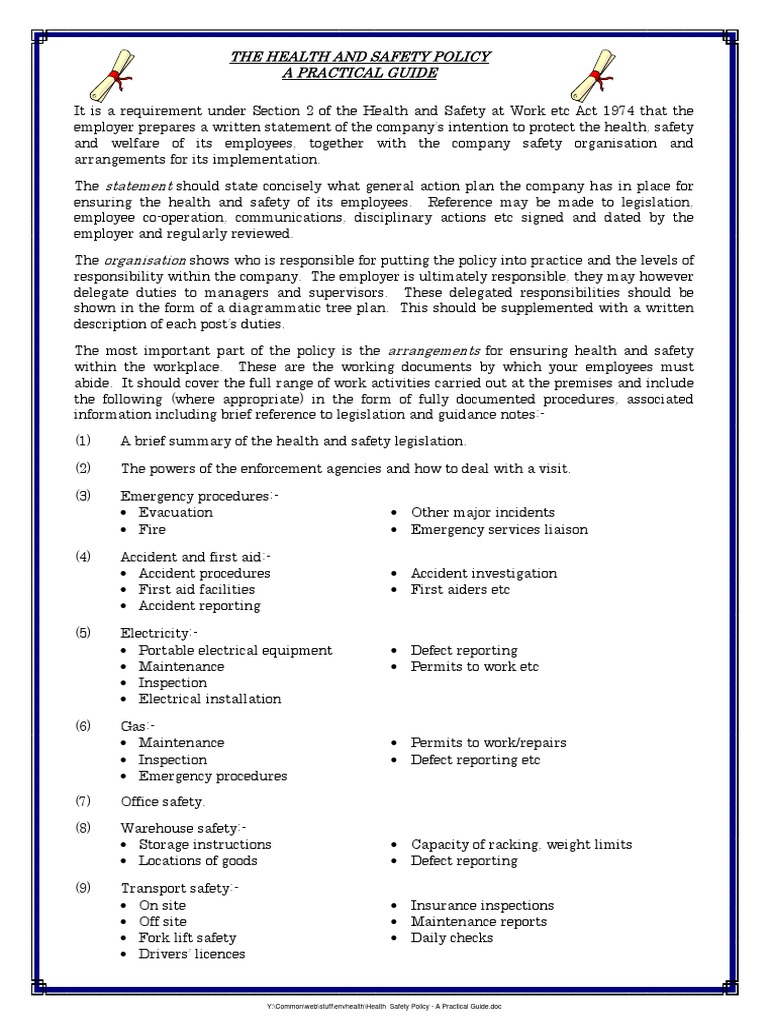 The Health and Safety Policy A Practical Guide | PDF | Forklift ...