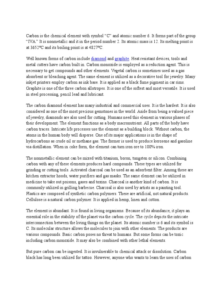 Carbon | PDF | Carbon | Chemical Elements