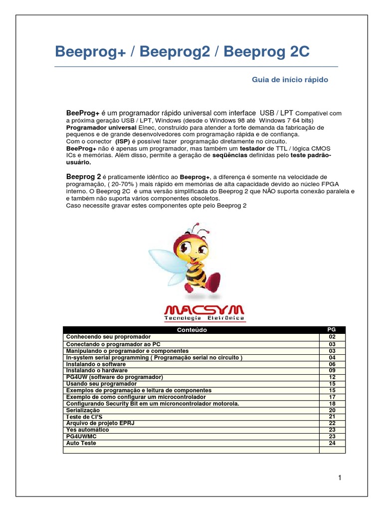 Guia Rapido Beeprog+ Beeprog2 Beeprog2C | PDF | Microsoft Windows | USB