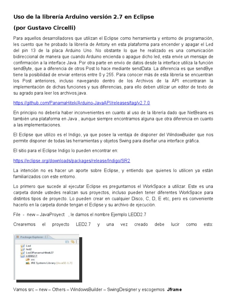 Arduino Con Java | PDF | Eclipse (software) | Java (lenguaje de programación)