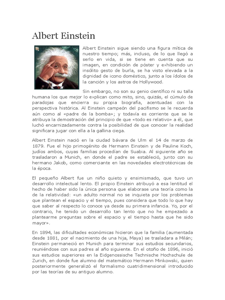 Albert Einstein Biografia | PDF