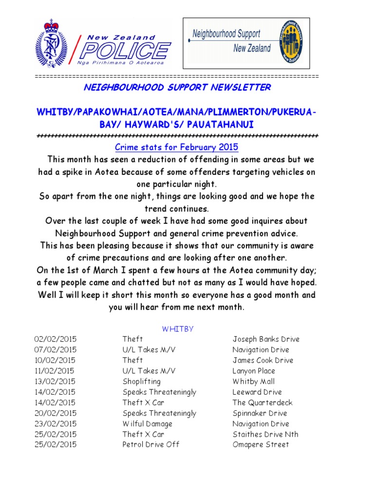 Police Newsletter Feb 2015 | PDF | Law Enforcement Techniques | Law ...