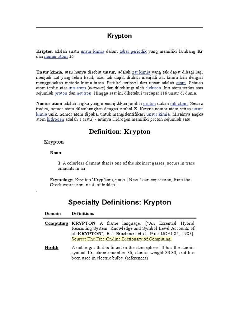 Unsur Kimia Kripton: Karakteristik dan Aplikasi | PDF | Tabel Periodik ...