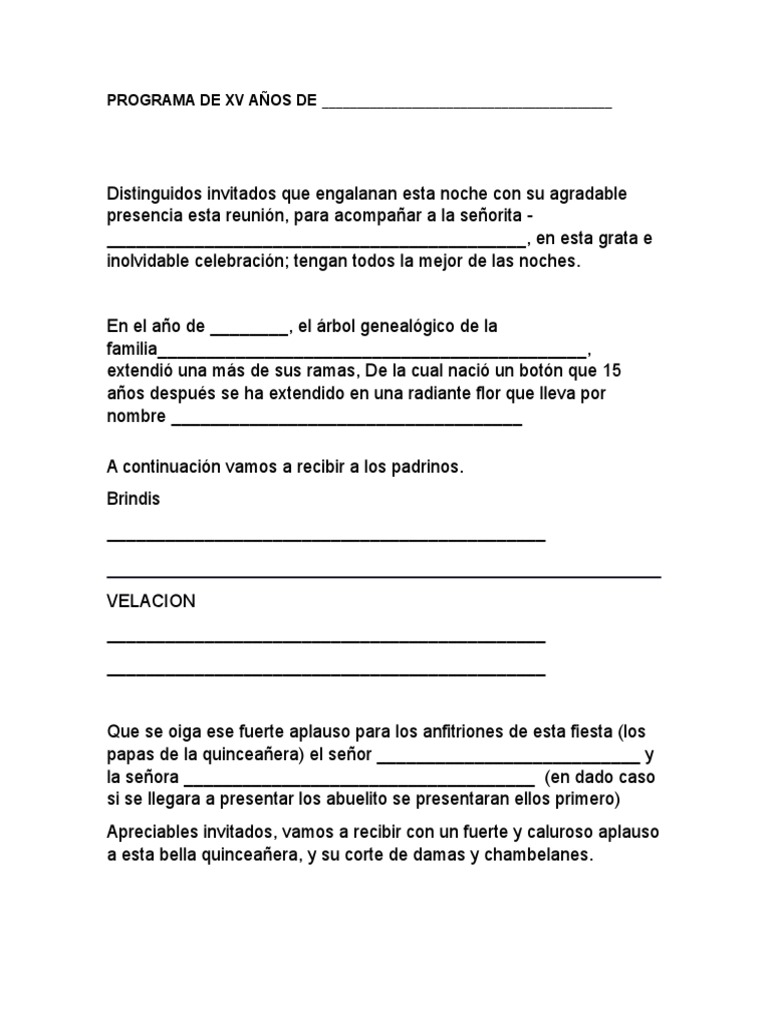 Programa de Xv Años