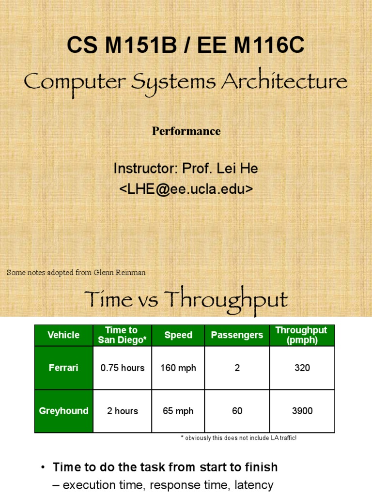 M116C 1 M116C 1 Lect02-Performance | PDF | Instruction Set | Central Processing Unit