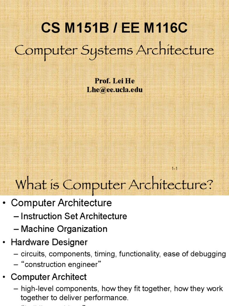 CS M151B / EE M116C: Computer Systems Architecture | PDF | Instruction ...
