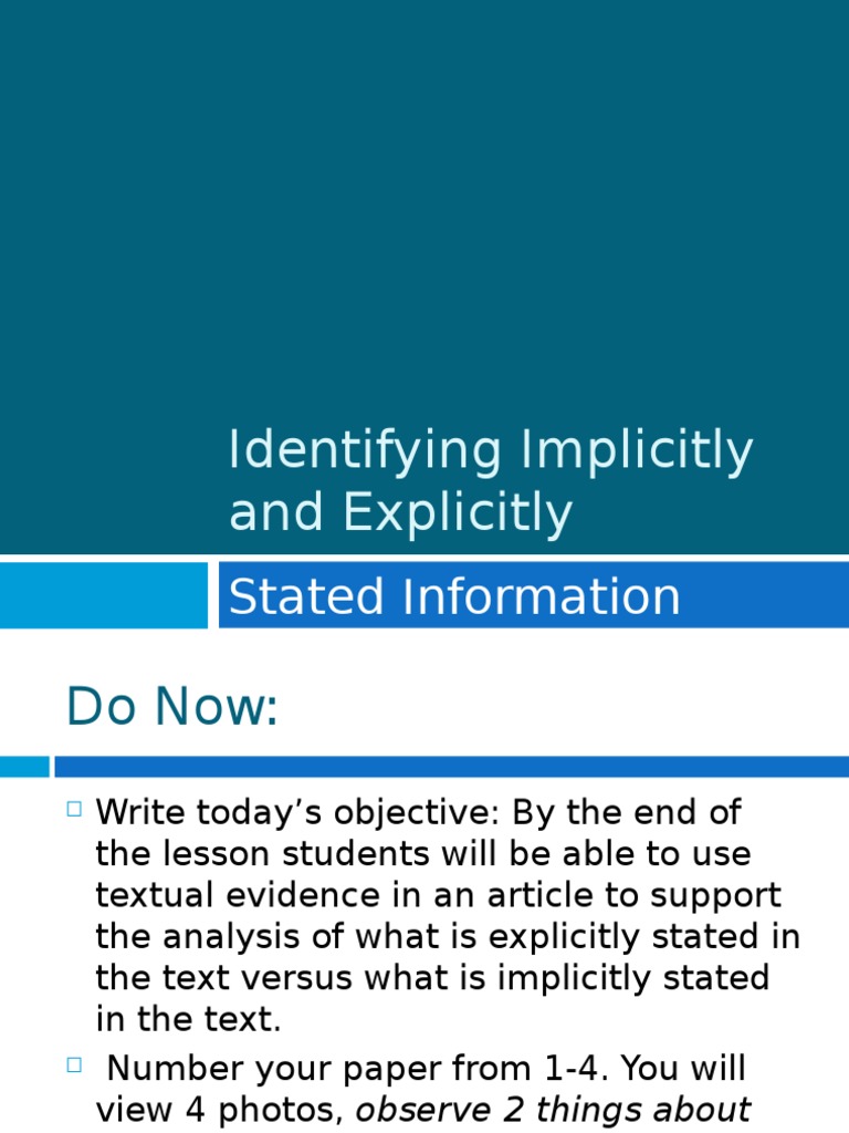 Explicit V_ Implicit | Inference | Truth
