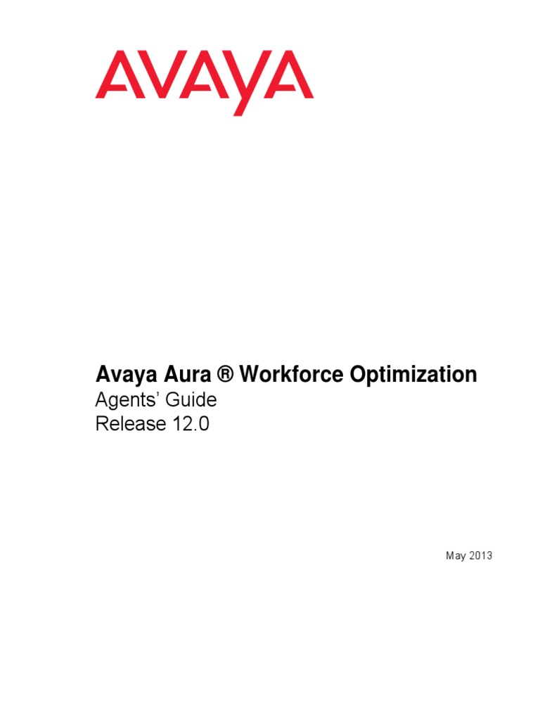 Avaya WFM Agents Guide | PDF | Trademark | Tab (Gui)