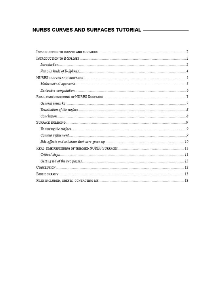 NURBs Tutorial | PDF | Spline (Mathematics) | Curve