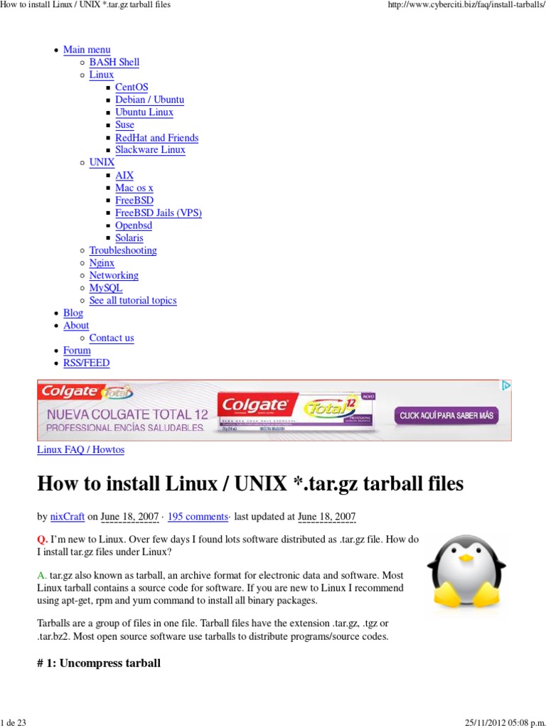 How to Install Linux _ UNIX _.Tar.gz Tarball Files | Linux Distribution | Advanced Packaging Tool