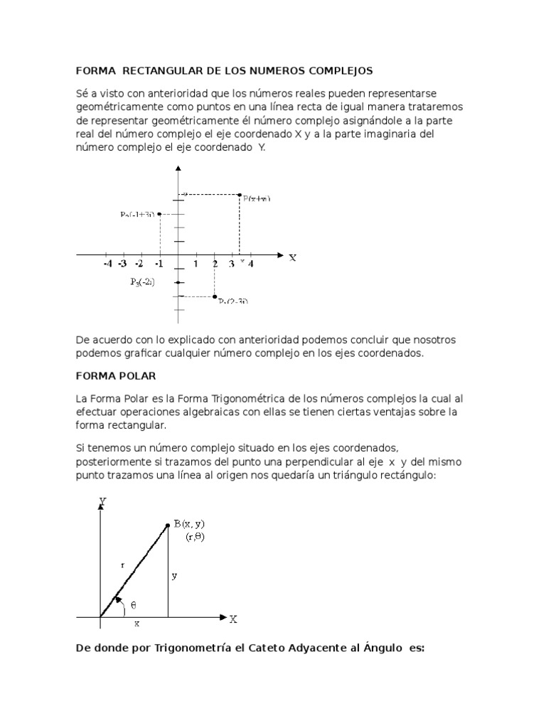 Forma Rectangular de Los Numeros Complejos | Número complejo ...