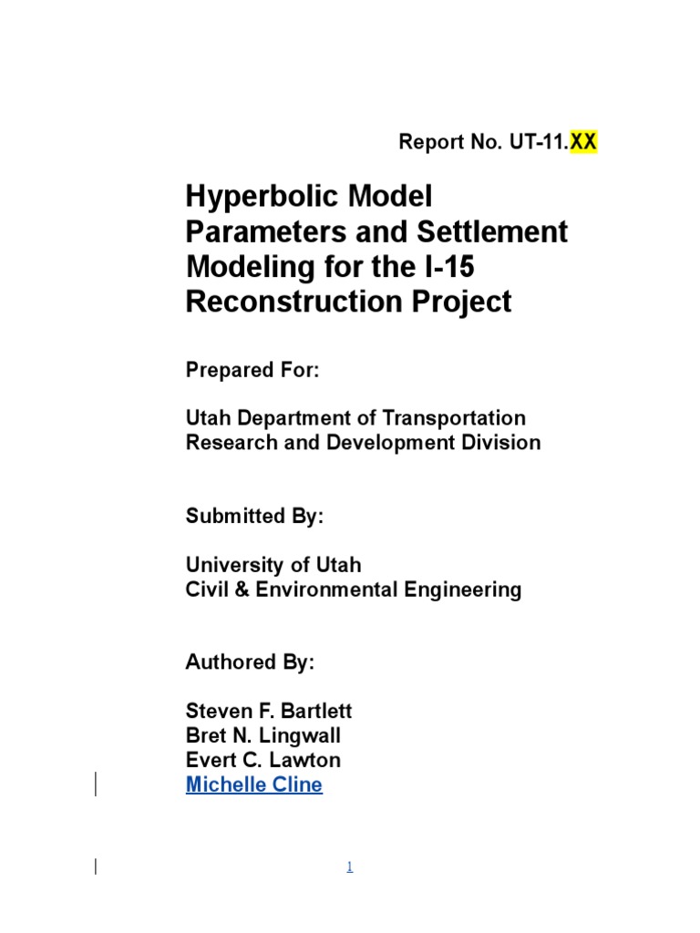 UDOT Hyperbolic Model Report | PDF | Young's Modulus | Elasticity (Physics)
