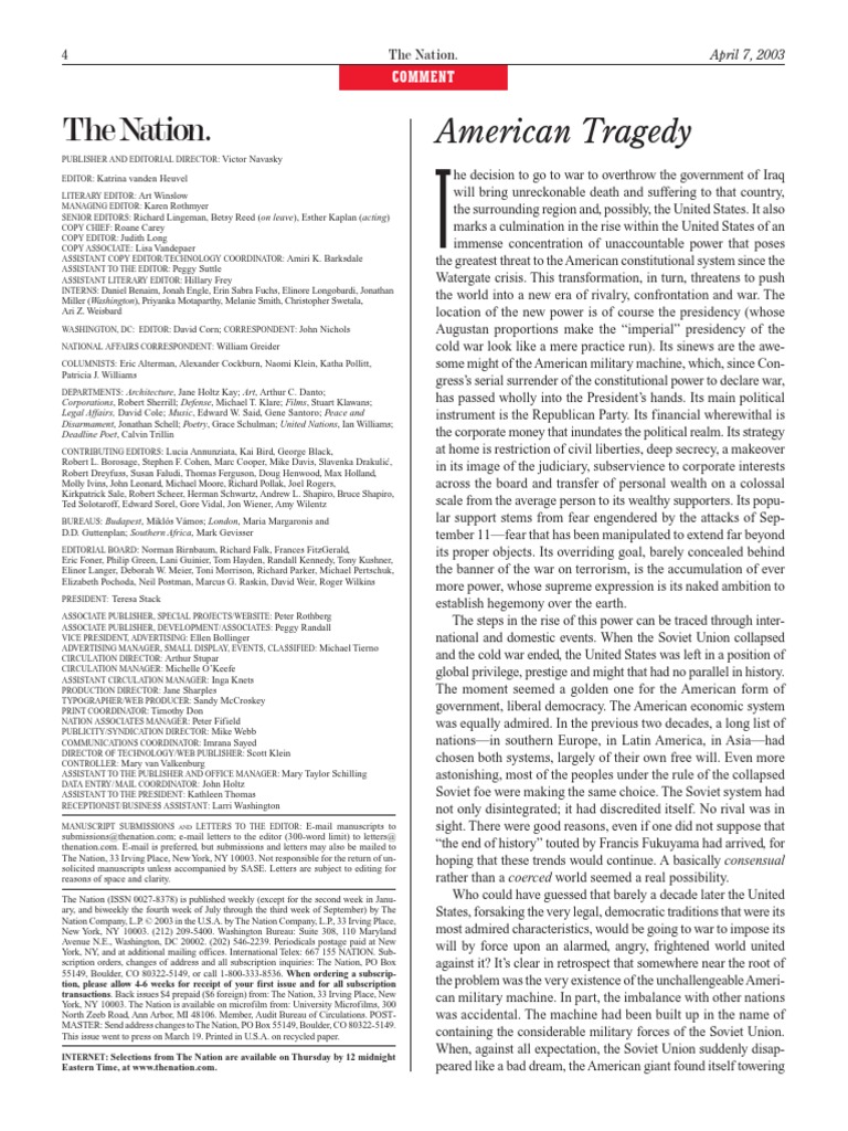 March 20, 2003 | PDF | Tony Blair | United States Congress