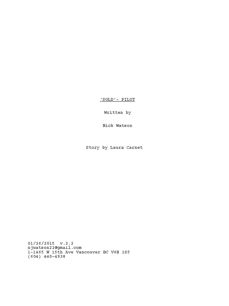 Sold Final Draft | PDF | Leisure