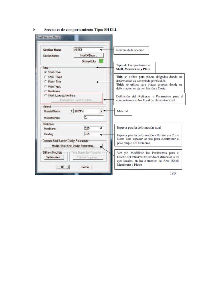 Elementos Shell: Tipos y Aplicaciones | PDF | Rigidez | Doblar