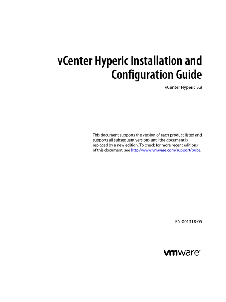 Vcenter Hyperic 58 Installation and Configuration Guide | PDF | Hyper V | Postgre Sql