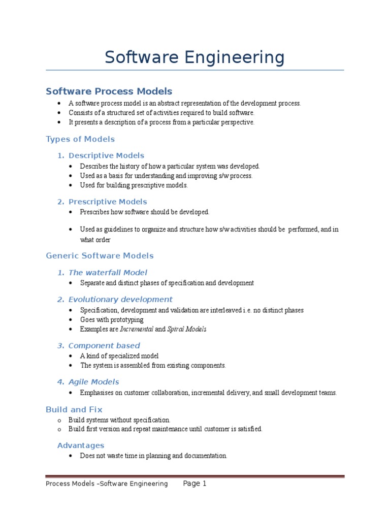 Software Engineering - Process Models | Download Free PDF | Software ...