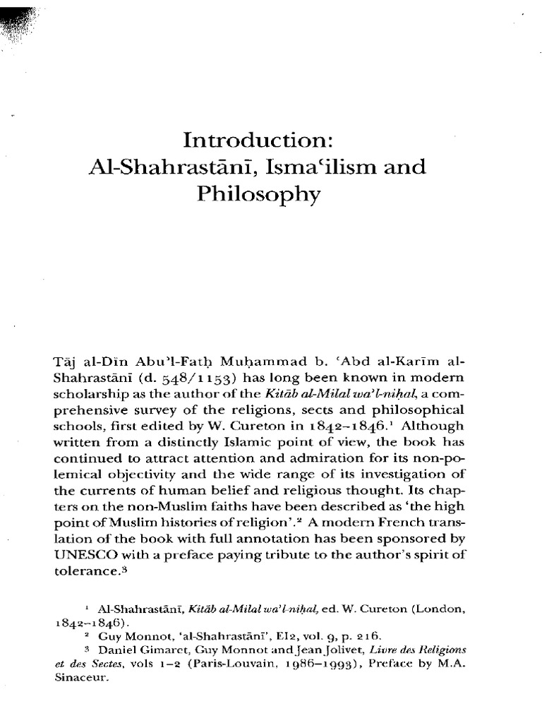 Al-Shahrastani Struggling Philosophy Introduction | PDF