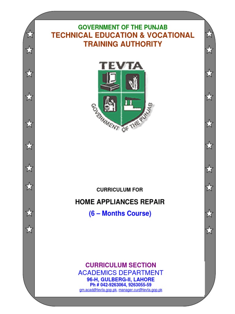 Home Appliances Repair Curriculum Overview | PDF | Home Appliance | Tools