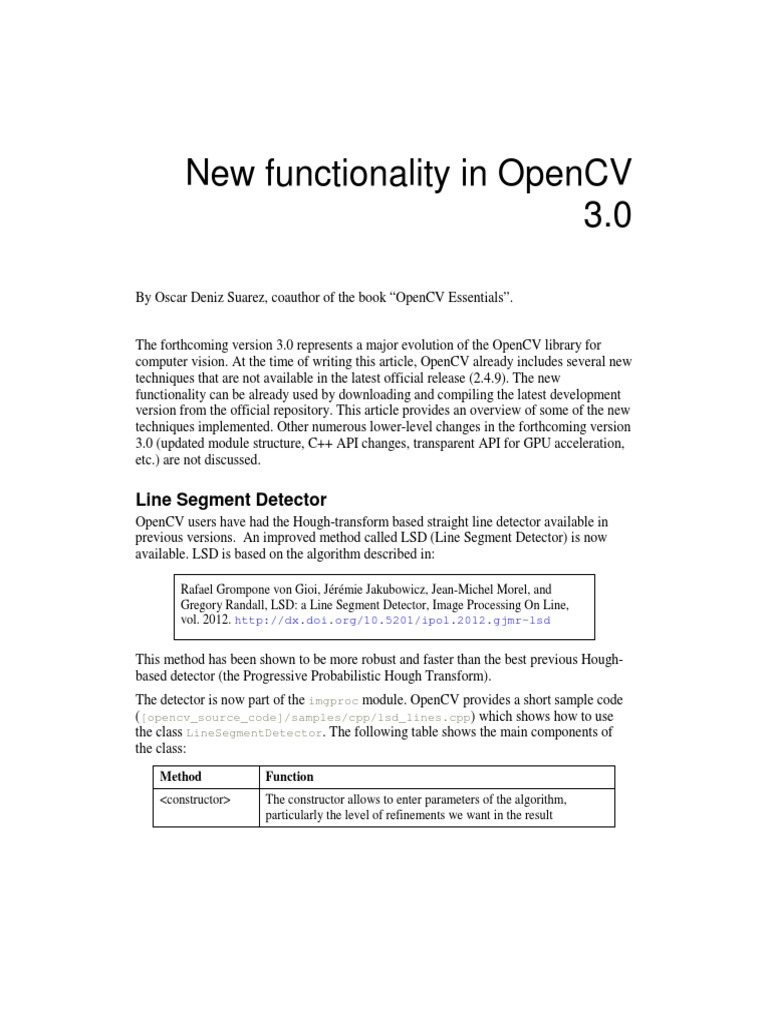 New Functionality in Opencv 3.0: Line Segment Detector | PDF | Optical ...