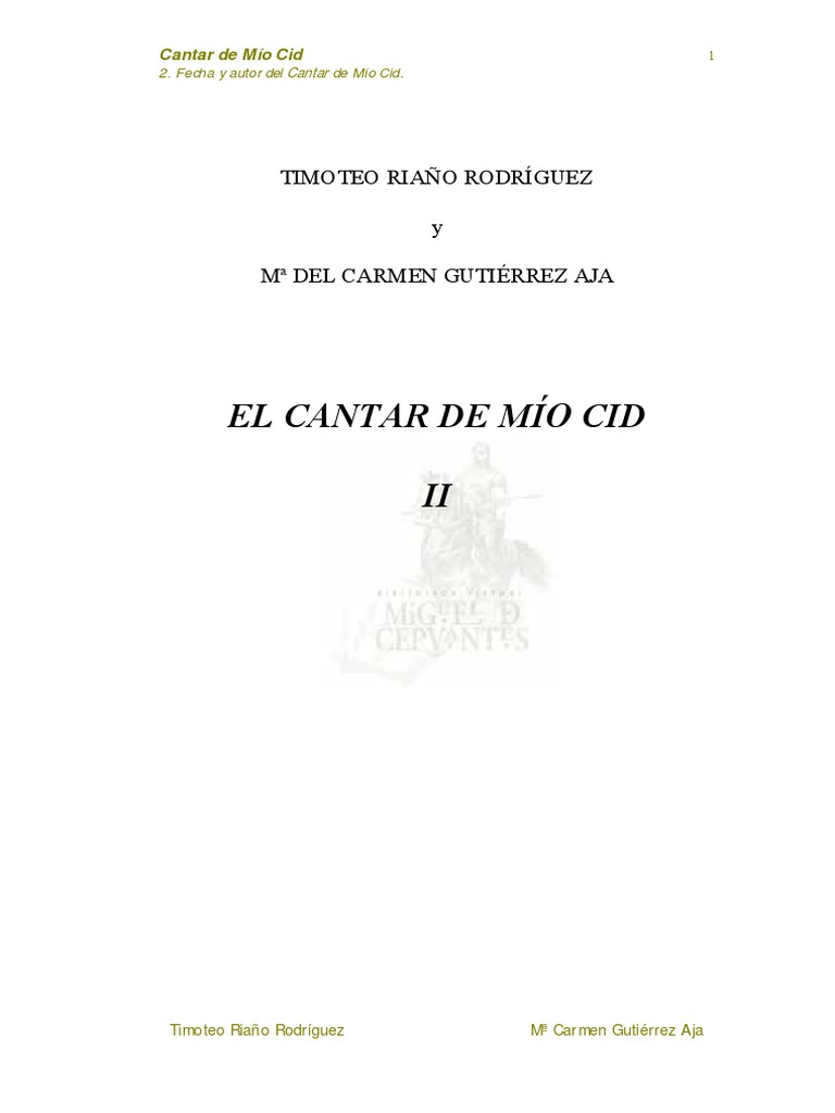 El Cantar de Mo Cid | PDF