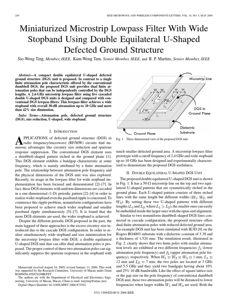 Dgs Low Pass Filter | PDF | Low Pass Filter | Filter (Signal Processing)