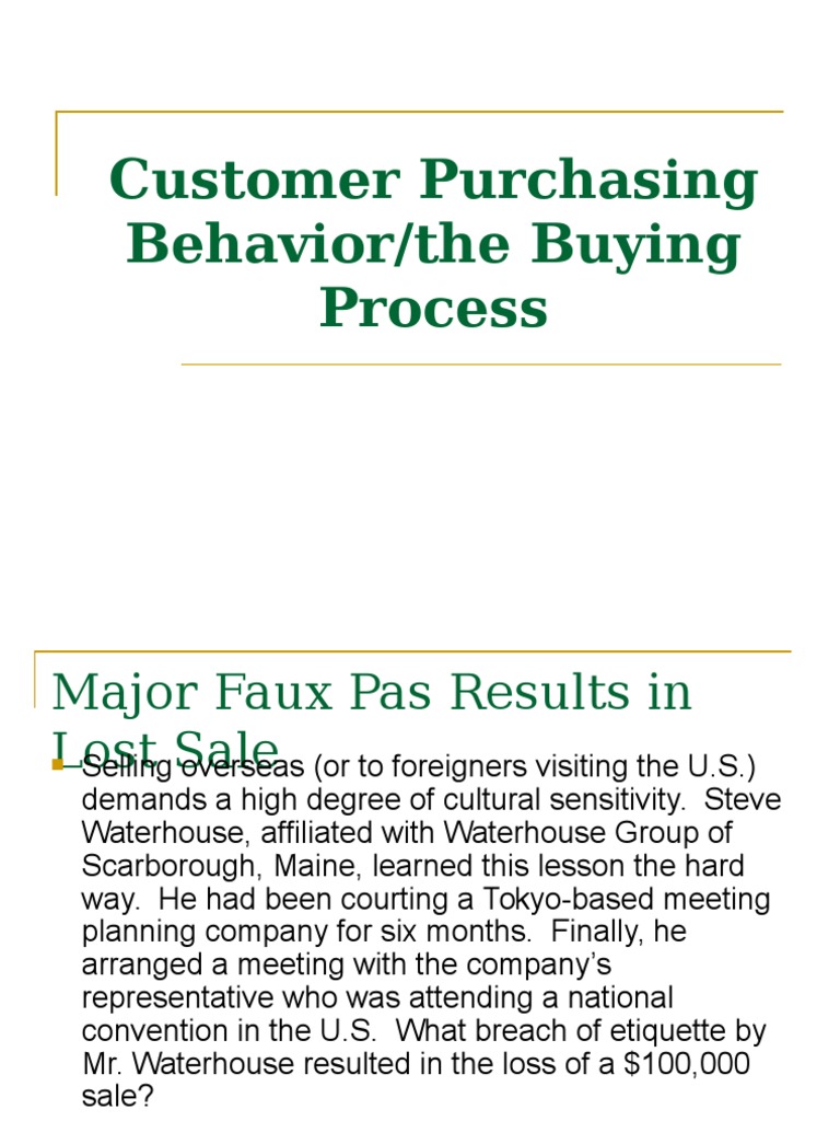 Understanding Customer Buying Behavior | PDF | Self Actualization | Sales