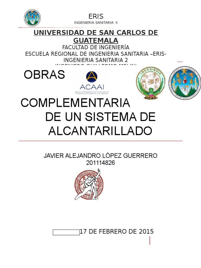Obras Complementarias en Sistemas de Alcantarillado | PDF | Aguas residuales | Agua