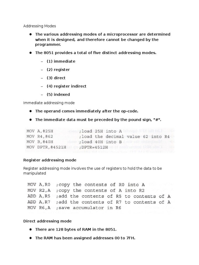 Addressing Modes | PDF | Digital Electronics | Electronics