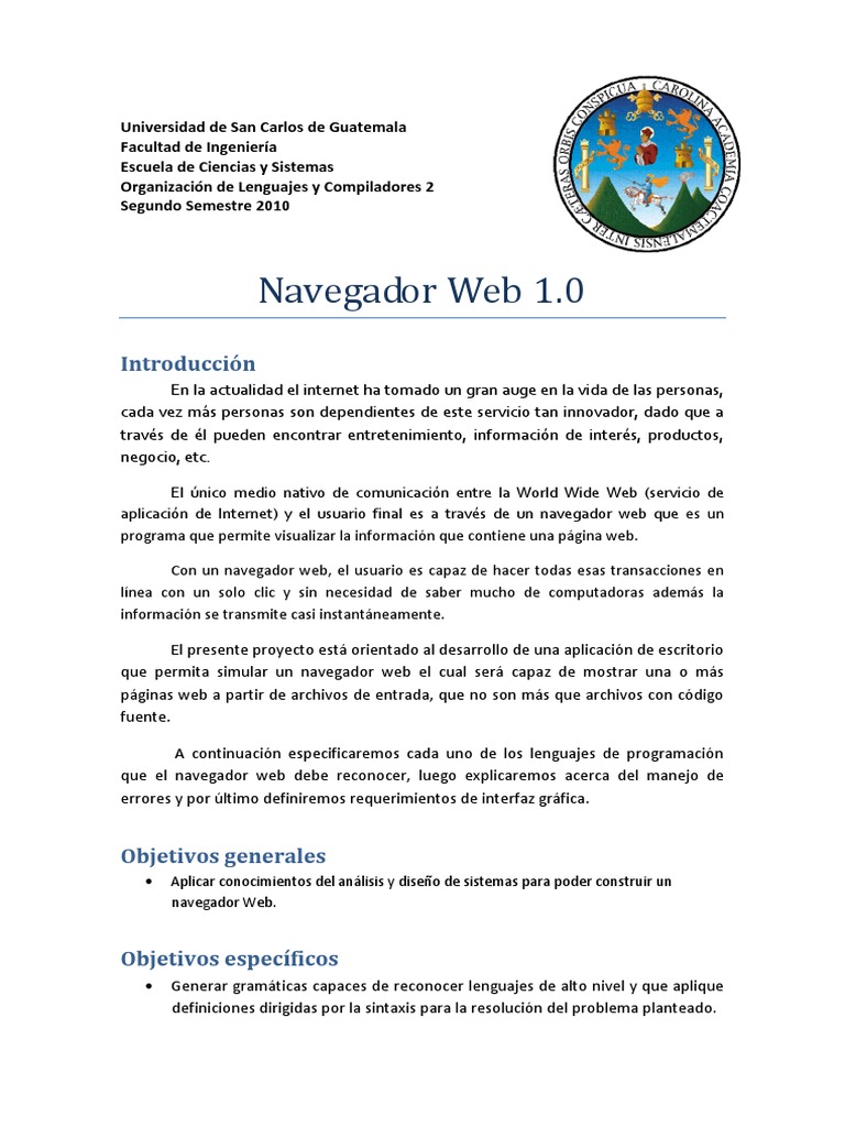 Proyecto 1 Compiladores 2 PDF | PDF | Script Java | HTML