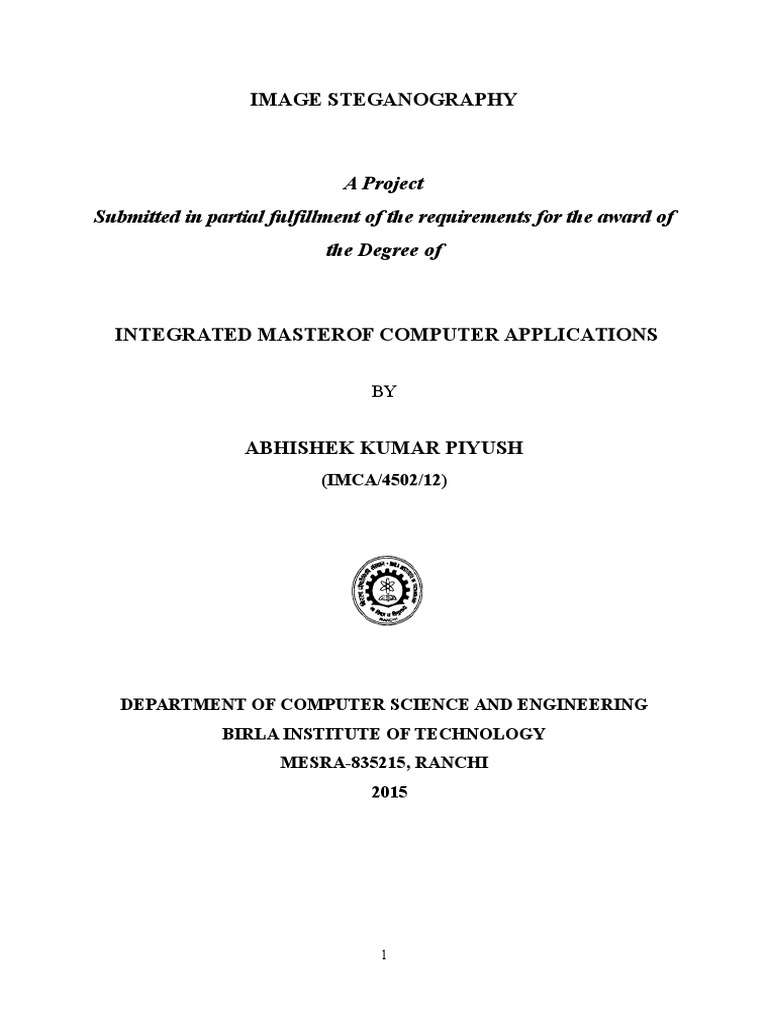 Image Steganography | PDF | Areas Of Computer Science | Computing