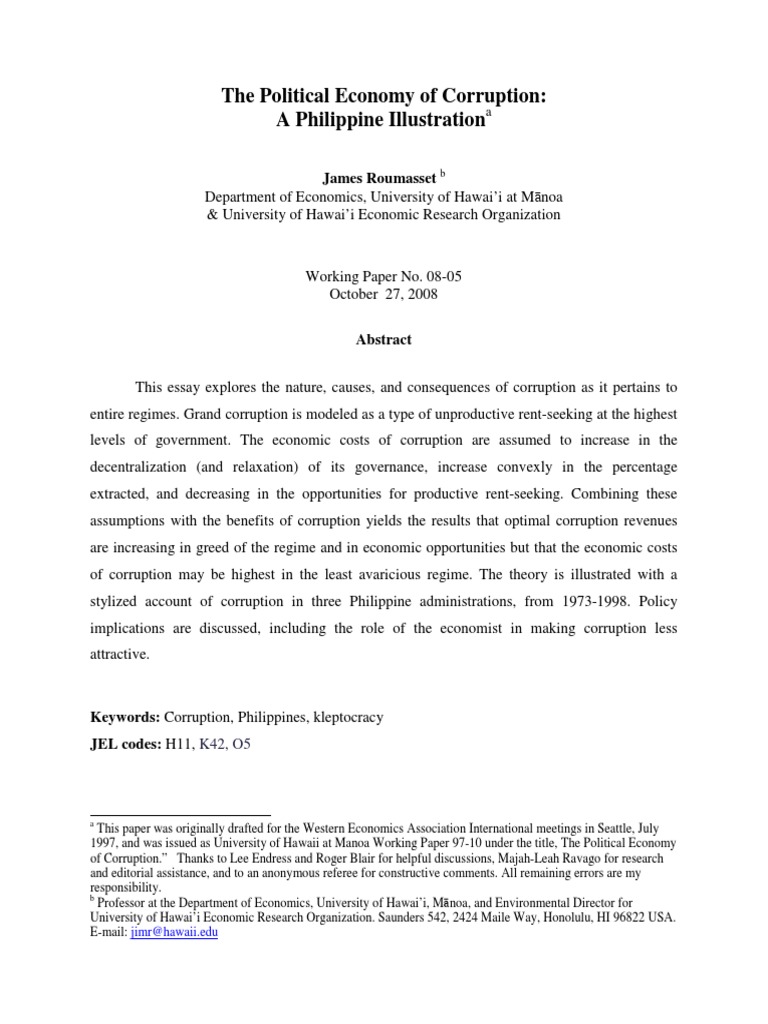 Corruption Philippines | PDF | Corruption | Monopoly