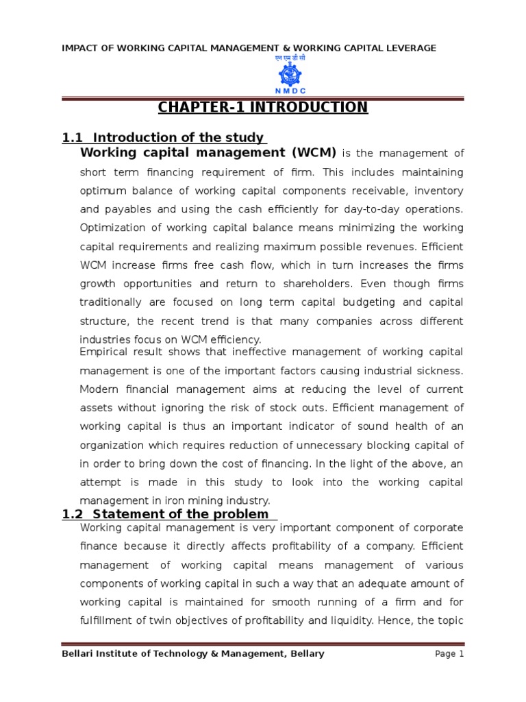 Working Capital Project 2 | PDF | Working Capital | Iron Ore